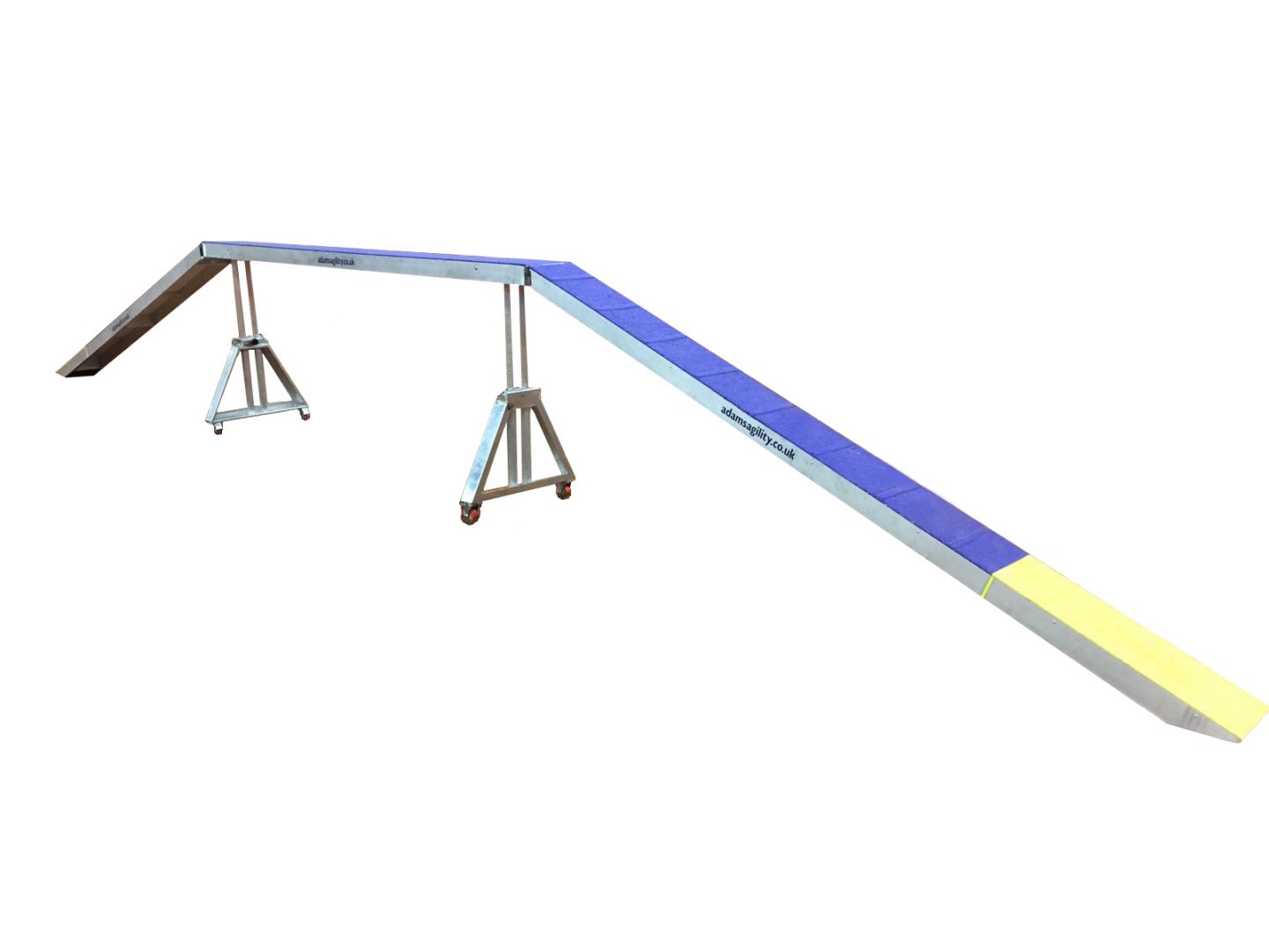 Aluminium Rubber Dog Walk with wheeled trestles – Adams Agility Equipment